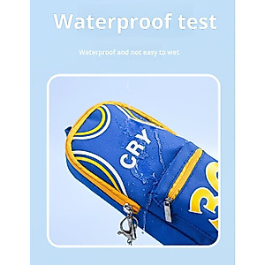 UIVXXUD Basketball Jersey-style Large Opening Large Capacity Simple Vertical Canvas Pencil Bag Pencil Case Pencil Holder - Include Sneakers Pendant and Pen (Black)