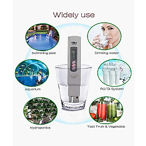 WoEluone Water TDS Meter Water Quality Tester, LCD Display Accuracy Testing Water Meter for Drinking Water, Aquariums,RO System and More