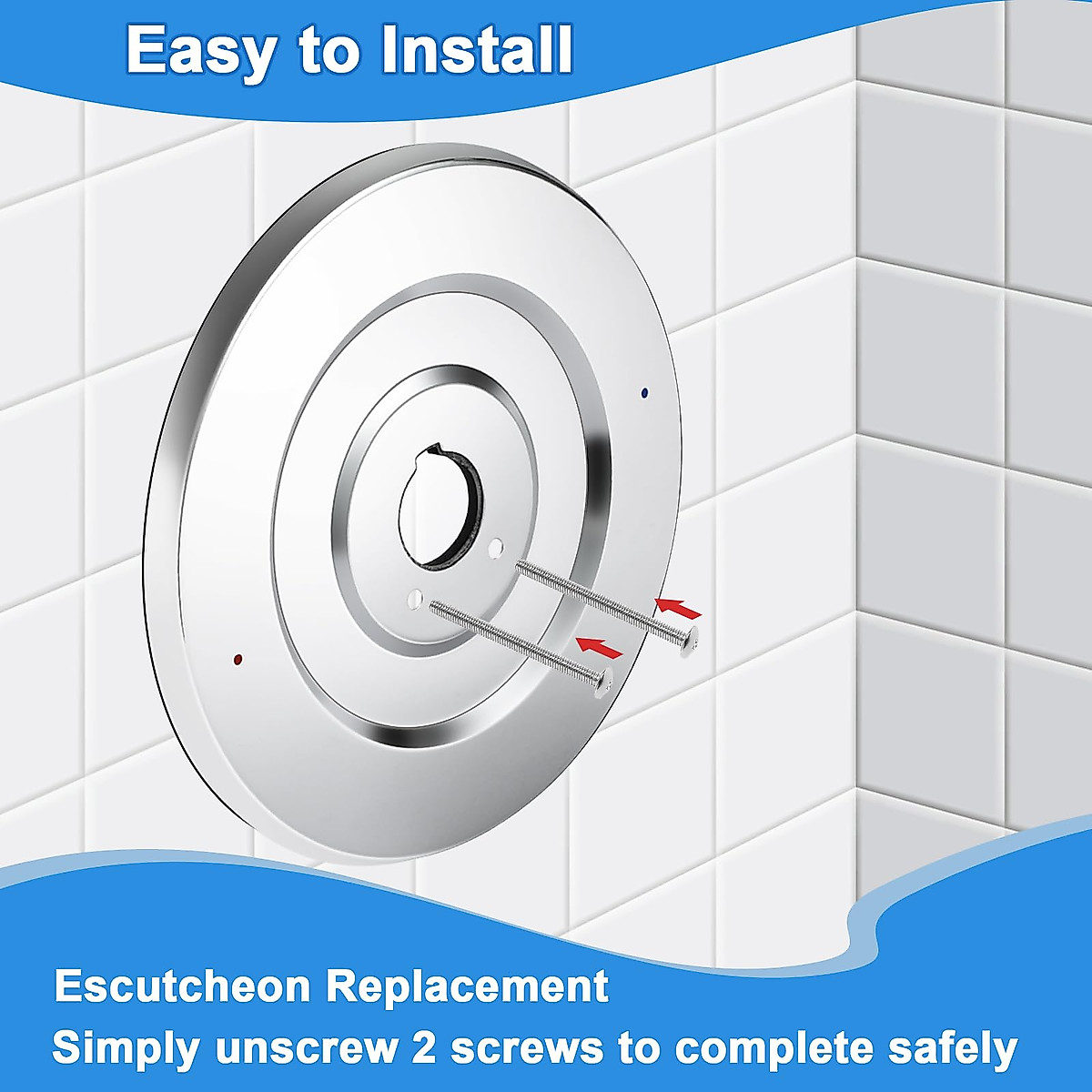 Escutcheon Replacement, for 16090 Moen Chateau Collection Shower Trim Kit, Compatible with One-Handle Tub and Shower Faucets, Chrome