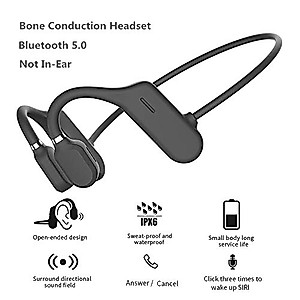 NC DYY-1 Bone Conduction Bluetooth Headset Wireless Two-Ear Motion Waterproof 5.0 Wireless Ear-Mounted Does not Enter The Ear Black