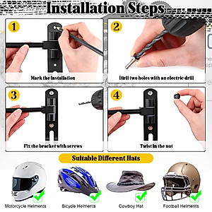 Shimeyao 6 Pack Motorcycle Helmet Rack Wall Mount Helmet Holder 180° Rotation Motorcycle Gear Hanger Display Stand with 2 Hooks for Men Women, Bike Coats, Caps, Jacket, Glove, Sportswear Accessories