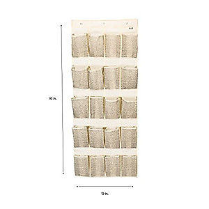 Simplify Over the door 20 pocket shoe organizer in Faux Jute