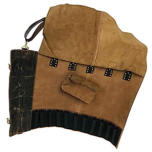 Leather Knife Roll | Leather Knife Case | Leather Knife Roll for Chef | Chef Knife Roll | Leather Knife Roll Bag | Kitchen Knife Case (Brown)