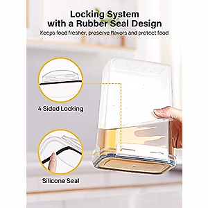 Kootek Cereal Containers Storage Set, 16 Pcs Pantry Kitchen Organization and Storage Airtight Food Storage Container, Leakproof 25.2L with Pen, Chalkboard Labels, Measuring Spoon Set