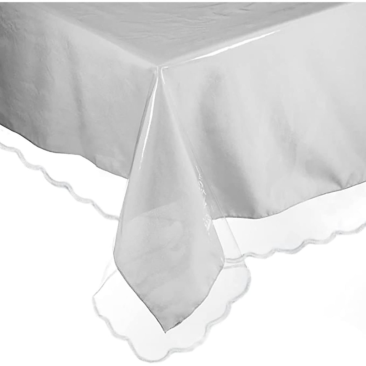 MeritMode Clear Vinyl Tablecloth, 100% PVC Rectangle Waterproof Table Cloth, Wipe Clean Plastic Table Cover for Kitchen Dinning Picnic, 54 * 72 Inches