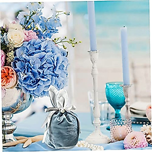 MILEVO Jewellery Drawstring Bags, 10PCS Blue Flannelette Gift Bag, Jewelry Pouches with Drawstring,Candy Bag for Wedding Packaging ( Color : Blue )