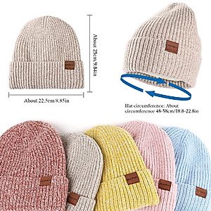 Winter Beanie for Women Men: Double Layer with Thick Lining Comfortable Head Warm Winter Hat Windproof Thermal for Skiing Driving Apricot
