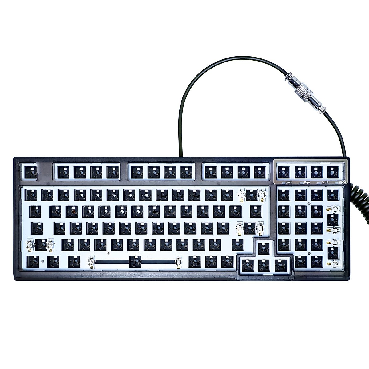 Gk98 RGB Mechanical Keyboard DIY Kit Hot-Swappable Three-Mode Wired 2.4g BT5.0 Custom Keyboard Compatible with Akko, Cherry Mx, Gateron, Kailh Mechanical Axis (Transparent Black)