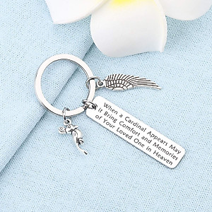 bobauna Cardinal Memorial keychain(cardinal comfort heaven keychain)