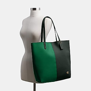 COACH Colorblock North Tote, Green Multi