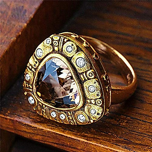 Delicate 18K Yellow Gold Filled Champagne Crystal Morganite Ring Jewelry Sz 5-10 (9)