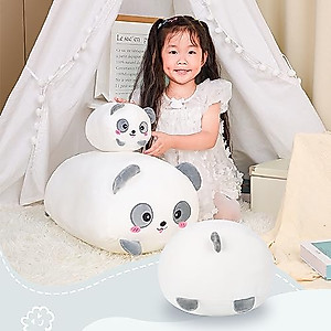 AIXINI 8 inch Cute Panda Plush Stuffed Squishy Animal Cylindrical Body Pillow,Super Soft Cartoon Hugging Toy Gifts for Bedding, Kids Sleeping Kawaii Pillow