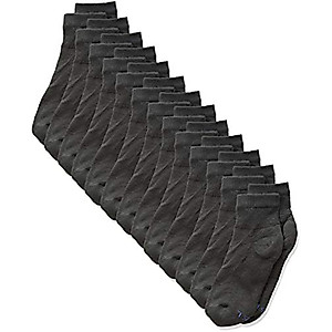 Hanes boys Extra Durable Ankle Multipack athletic socks, Black, Small - 4.5-8.5 US