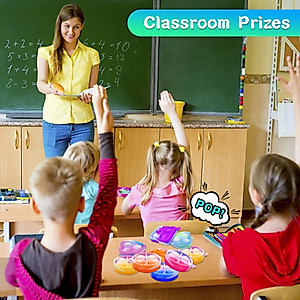 ONKULL Pop Fidget Keychain It Mini Fidget Toys Bulk 30 Pack Party Favors for Kids 4-8,8-12 Year Boys Girls Push Pops Bulk Toys Its Small Prizes for Kids Classroom Birthday Party Favors Bubble Poppers