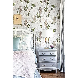Contact Paper Floral Peel and Stick Wallpaper Modern Leaf Contact Paper Removable Wallpaper Decorative Self Adhesive Wallpaper 17.3" x 118.1"