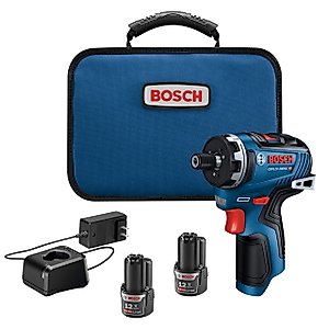 BOSCH GSR12V-300HXB22 12V Max Brushless 1/4 In. Hex Two-Speed Screwdriver Kit with (2) 2.0 Ah Batteries