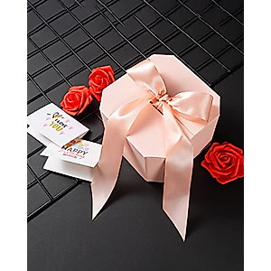 JSUPMKJ Money Pull Box for Cash Gift, Money Roll Gift Box with Flower and Ribbon, Money Gift Box Pull for Birthday/Christmas/Valentine's Day (Pink)