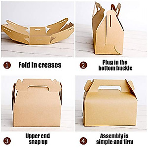 Lorpect Treat Boxes 30 Pack Brown Kraft Paper Gable Gift Boxes - Goodies Favor Box for Kids' Birthday Party, Wedding, Baby Shower (big, yellow)