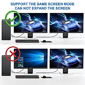 UKYEE VGA Splitter Cable Dual VGA Monitor Y Cable 1 Male to 2 Female Adapter Converter Video Cable for Screen Duplication - Does NOT Show Separate Displays (No Screen Extension)