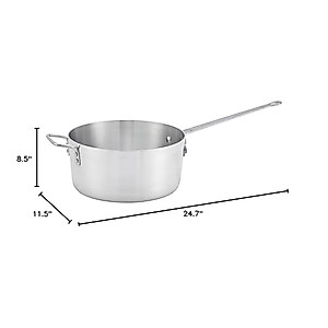Winware 10qt Alu Sauce Pan, 3mm, Aluminum