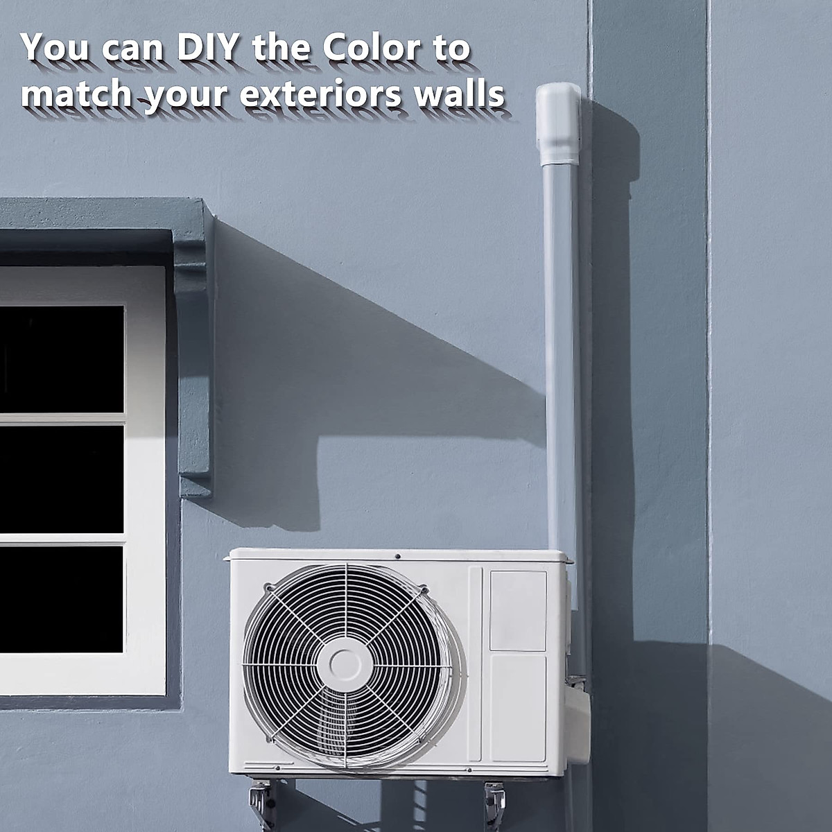 Pearwow 4" W 16.5Ft L Mini Split Line Set Cover Kit, Decorative Tubing Cover for Ductless Mini Split AC,Heat Pumps Systems,Air Conditioner Accesories