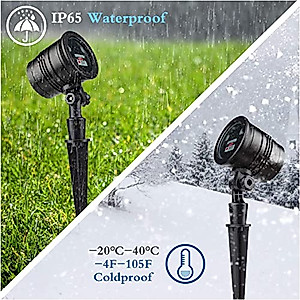 Christmas Projector Lights Outdoor Holiday Laser Lights Landscape Spotlight Red and Green Star Shower with 360 Accessibility Wireless Remote Christmas Decor for Xmas Party Outdoor Garden Patio Wall