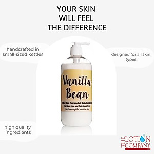 The Lotion Company 24 Hour Skin Therapy Lotion, Full Body Moisturizer, Paraben Free, Made in USA, Vanilla Bean Fragrance, w/ Aloe Vera, 16 Ounces