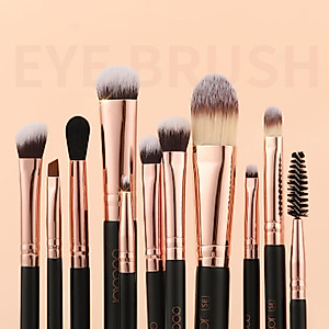 Docolor Double Sided Makeup Brushes, 6Pcs Double Ended Eyeshadow Brush Set Professional Eye Makeup Brushes Set Foundation Eyeshadow Blending Eyebrow Travel Make Up Brushes Kits