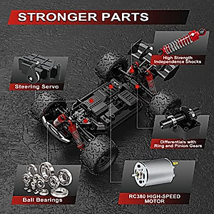 PHOUPHO Remote Control Car 1:18 Scale 45Km/h, 4WD RC, Drift Off-Road Upgraded Brush Motor with Two Rechargeable Batteries, Hobbyist Grade for Adults, Toy Gift Kids and, Blue