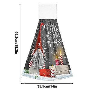 Exnundod Winter Gnome Kitchen Towels Set of 2 Let It Snow Hand Towel with Hanging Loop Soft Absorbent Fingertip Tie Towel Dishcloth for Bathroom Washroom