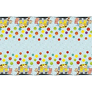 Unique Cocomelon Rectangular Plastic 54" x 84" I Pack of 1 Table Cover, Multicolor