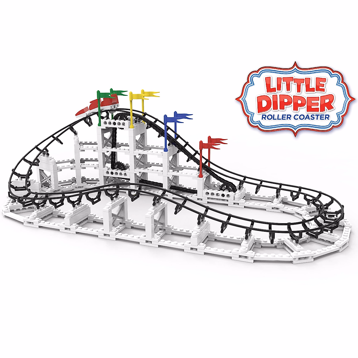 CDX Blocks: Little Dipper - 324 Pcs, Building Brick Set, Gravity Powered Roller Coaster Model, Promotes STEM Learning