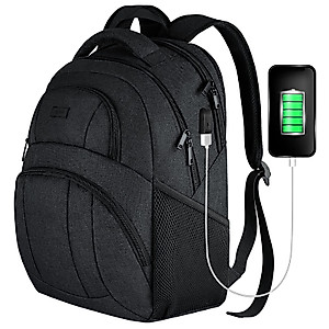Backpacks for School Teens & Boys,Travel Laptop Backpack for Men with USB Charging Port, Business Anti Theft Durable Computer Bag Gifts for Teens Fits 15.6 Inch Laptop, Black
