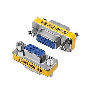 ENUODA VGA Coupler 2 Pack VGA SVGA Connector 15 Pin Female to Female Mini Gender Changer Adapter