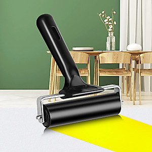 2Pcs Rubber Roller Brayer Rollers Hard Rubber 4 and 2.2 Inch for Printmaking (Black) by HRLORKC…