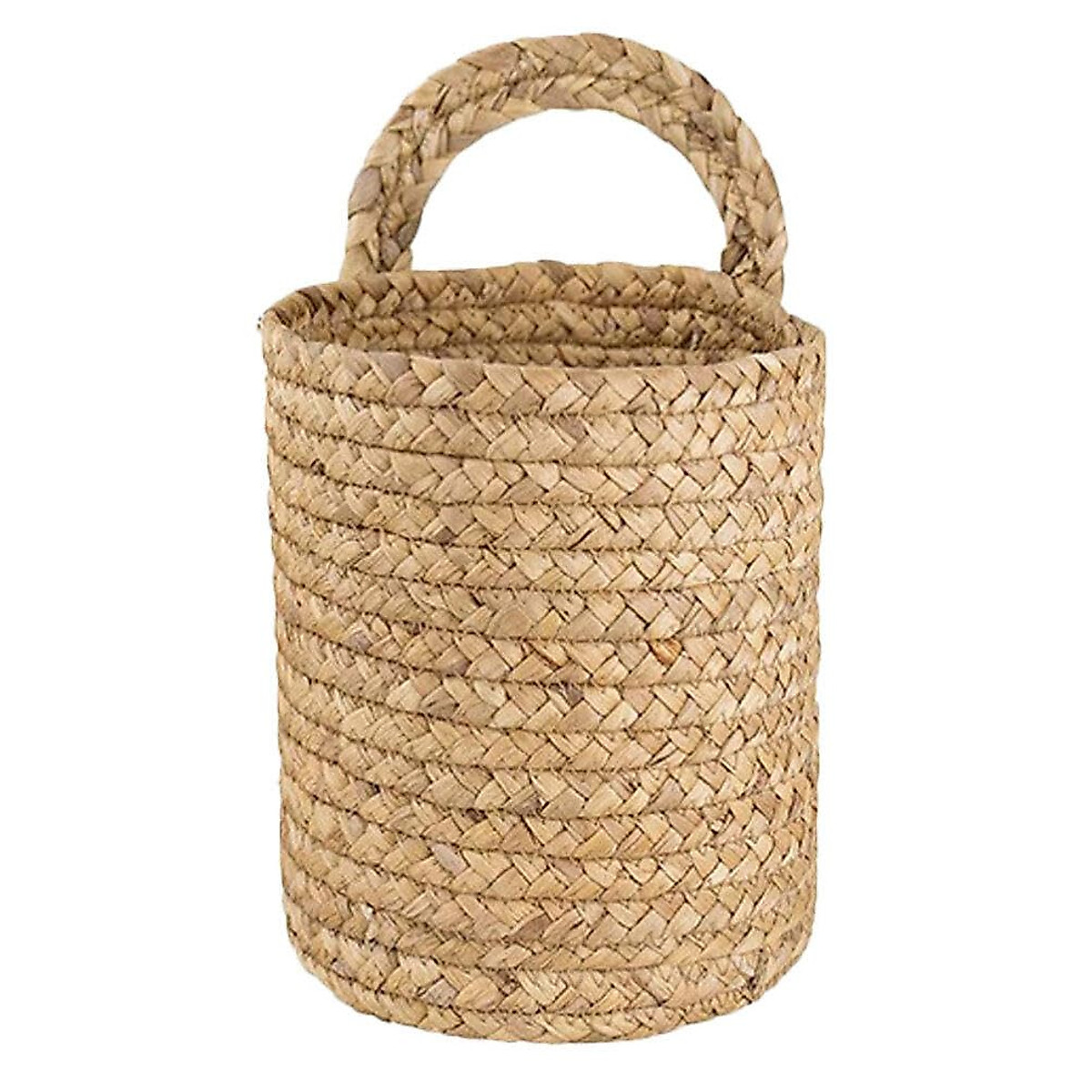 Cabilock Woven Flower Basket Hanging Rattan Plant Pot Wall Storage Weaving Basket Organizer Rustic Sundries Basket Home Decor