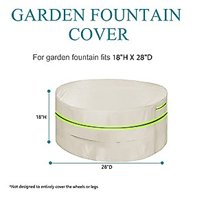 YUYAKACover Kids Water Table Cover Khaki 28”D X 18”H for Sand Water Table Outdoor Waterproof Sunproof and Dustproof with Carrying Handle