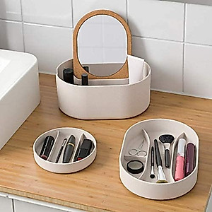 Ikea Saxborga Storage box with mirrored lid plastic cork 9 ½x6 ¾ 803.918.82