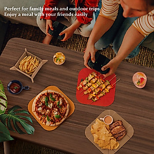 incley Folding Dinner Plates, From 2D to 3D in 1 Sec, Reusable Food Storage Container, Collapsible Silicone Bowl for Parties, Dining, Hiking, Camping, Storage, Creative Gift - 1 Piece Brown