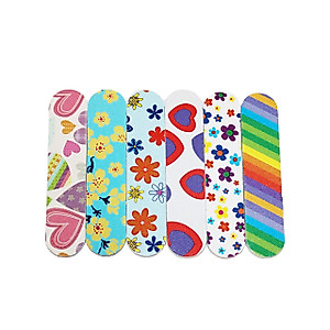 ZMOI (1 Dozen) Colorful Girly Mini Emery Board Nail Files