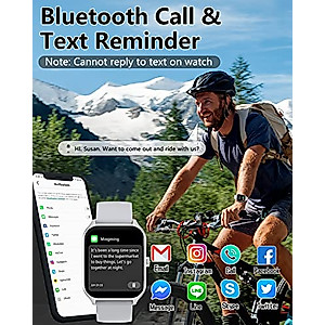 Smart Watch, 1.96-Inch HD Touch Screen Smartwatch with Text and Call, Heart Rate, Blood Oxygen, and Activity Trackers - Compatible with iPhone and Android, IP68 Waterproof, for Men and Women (Grey)