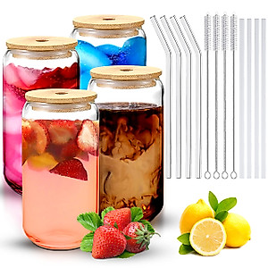 16oz clear sublimation glass cups(includes bamboo lids)