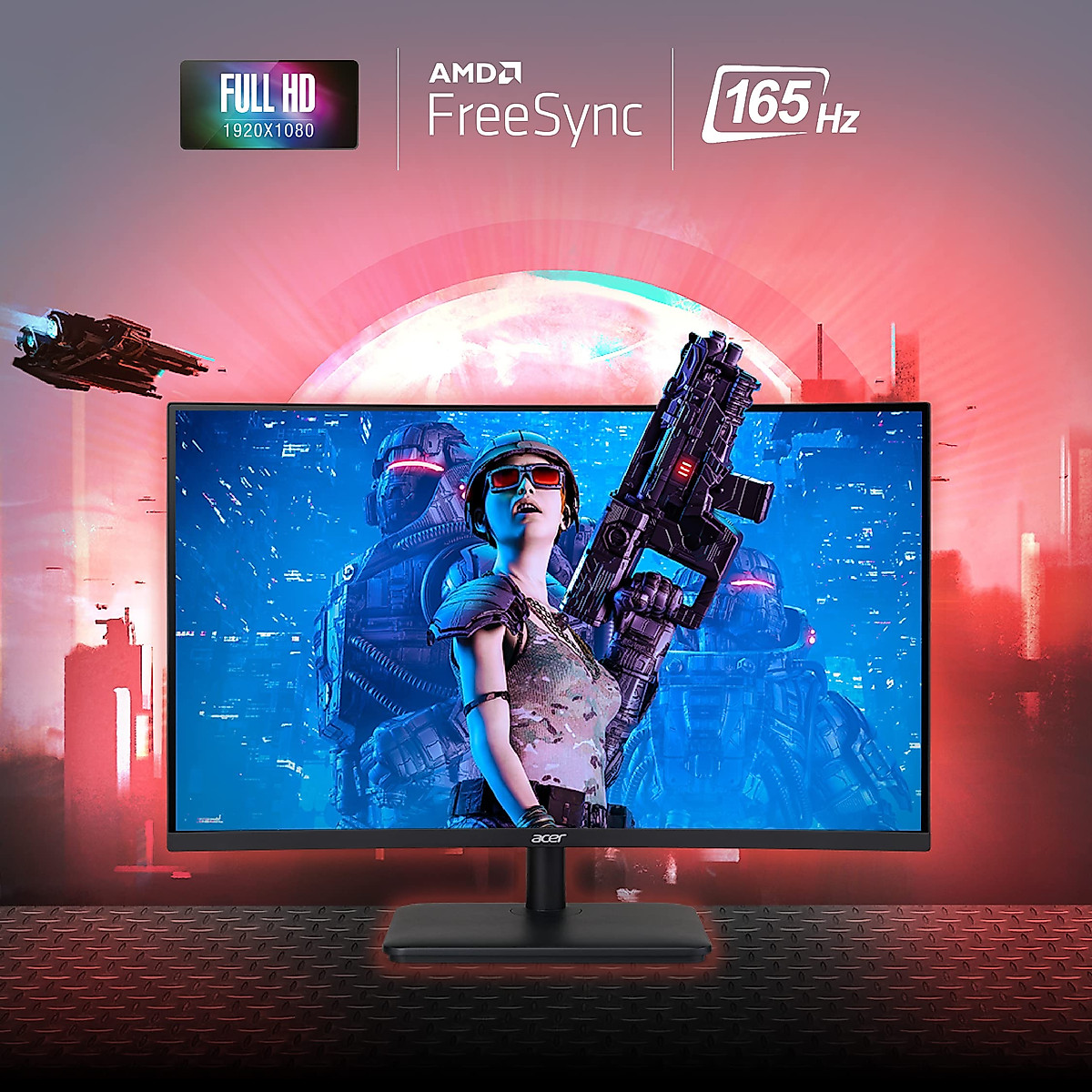 Acer ED270R 27 Inch Full HD Curved Gaming Monitor with 165Hz Refresh Rate I AMD FreeSync I 2 X HDMI 1 X Display Port