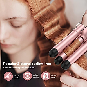 Yovikin Curling Iron, 6 in 1 Curling Wand Set with Hair Straightener Brush, Professional Hair Curler with 6 Interchangeable Ceramic Barrels, Instant Heat Up Hair Iron with Heat Resistant Glove