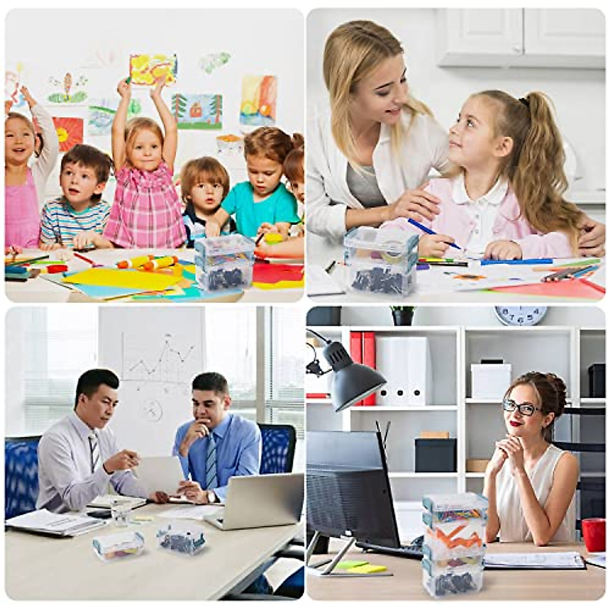 SIYOMG Small Plastic Box, 6 Pack 6 x 4.5 x 2.9 Inch Stackable Storage Bins with Lid, Clear Organizer Containers for Crafts, Jewelry, Sewing Classroom Home Supplies