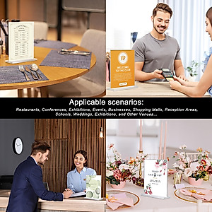 Acrylic Sign Holder 8.5 x 11 Inch 3 Pack, Clear Display Sign Stand for Store Sign Holders, Vertical Double Acrylic Stands, Vendor Booth Display Items