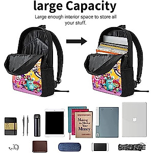 BRUQUYIS Cartoon Backpack 16in Travel Laptop Backpack Casual Large Capacity Backpacks