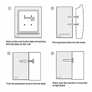 Large Mailbox Wall Mount with Lock, Decaller Modern Mailboxes for Outside, Black, 14.4" x 13" x 4.2"