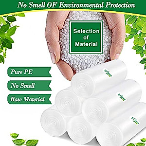Hommaly 1.2 Gallon 240 pcs Small Clear Trash Bags, Strong Garbage Bags, Bathroom Trash Can Bin Liners Unscented, Mini Plastic Bags for Office, Waste Basket Liner, Fit 3,4.5,6 Liters, 0.5,0.8,1,1.2 Gal