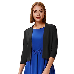 GRACE KARIN Office Cropped Knitting Jacket for Dress (XXL,Black&Ivory,2 Pack)